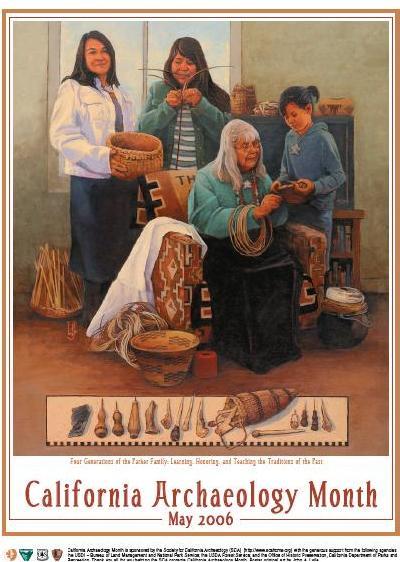 2006 SCA California Archaeology Month Poster: Basketweaver Julia Parker